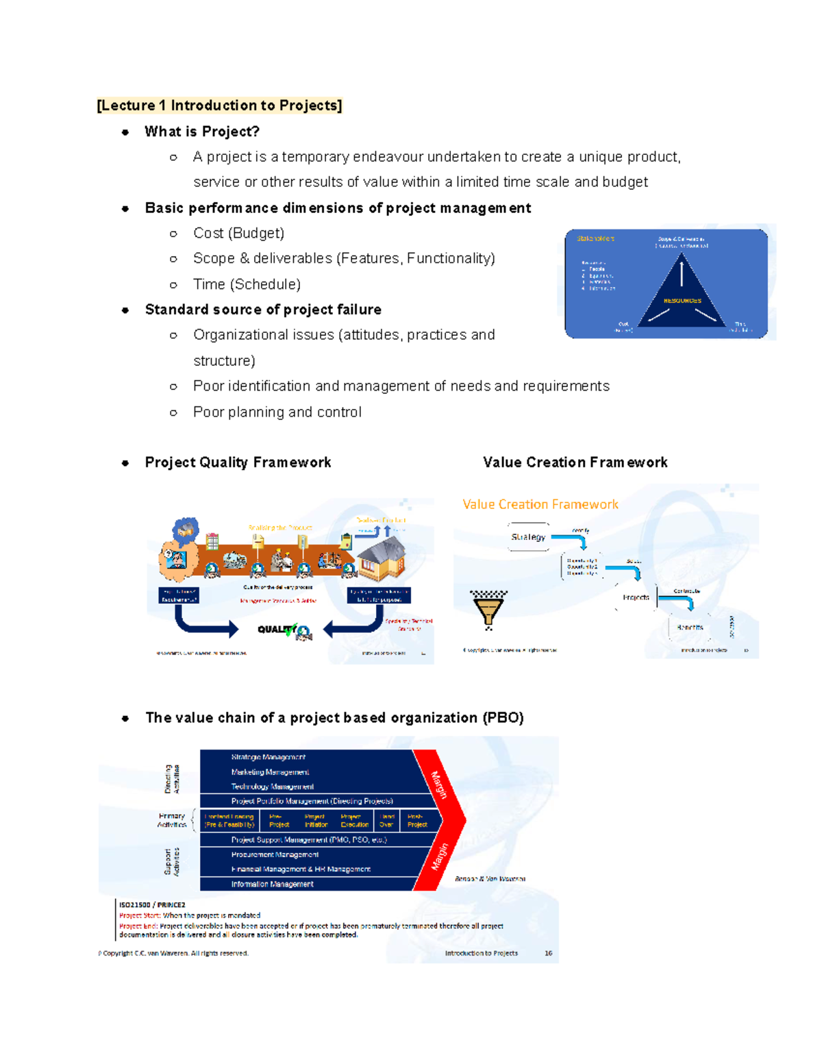 Lecture Notes - PM: Introduction to Project Management Concepts ...
