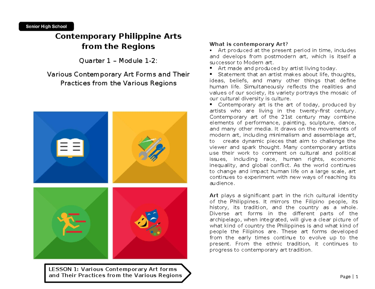 CPAR Module 1 2 - eee - Contemporary Philippine Arts from the Regions ...