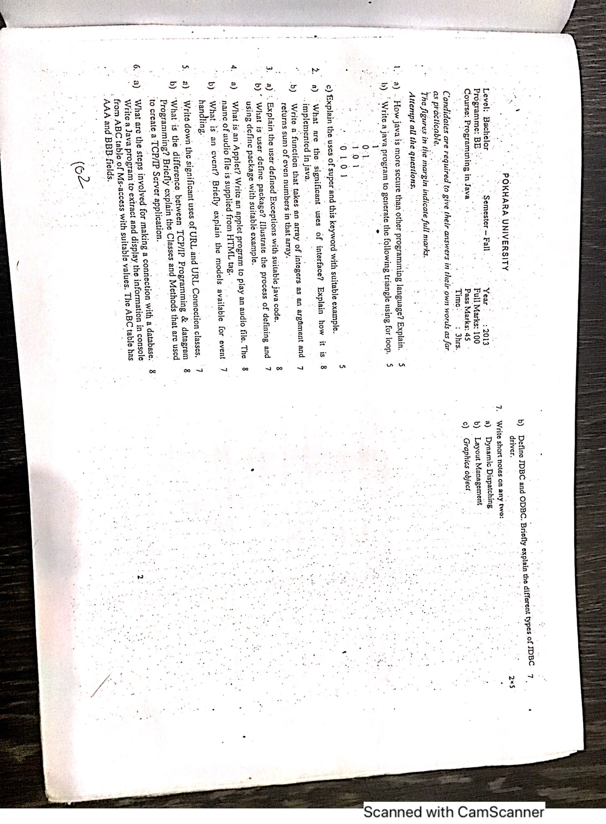 Java past ques 4th sem - java past questions till year 2020 ...