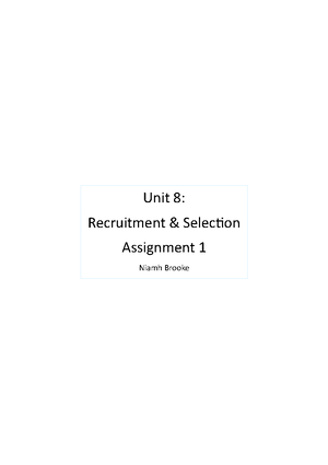 Unit 8 assignment 1 - this document meets all the criteria to achieve a distinction. - Jennifer ...