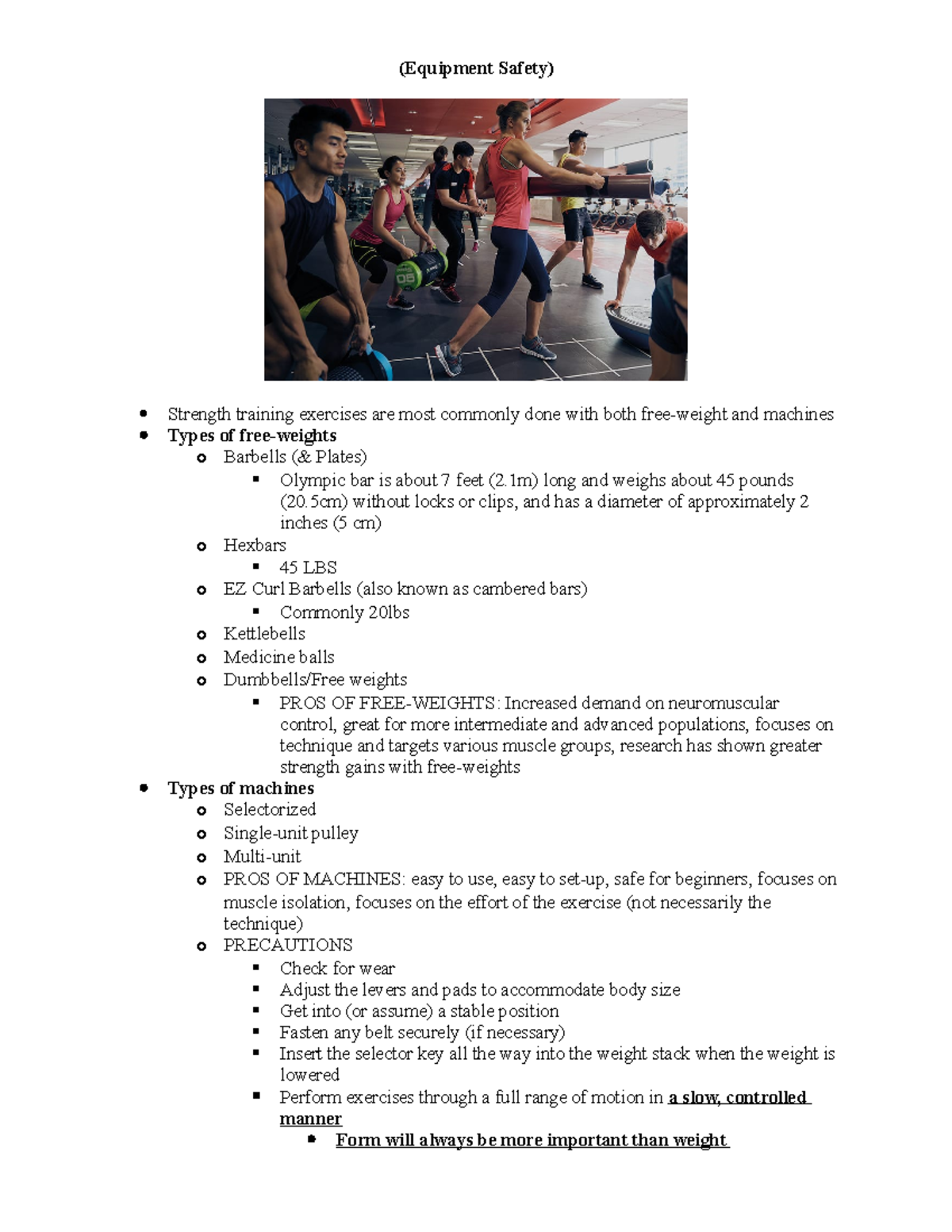 Equipment Safety Lecture Notes - Handout #3 by Prof. Carafa ESU - Studocu