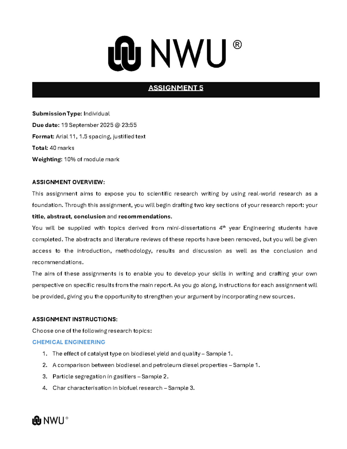 INGF 221 Assignment 5: Research Writing and Report Drafting - Studocu