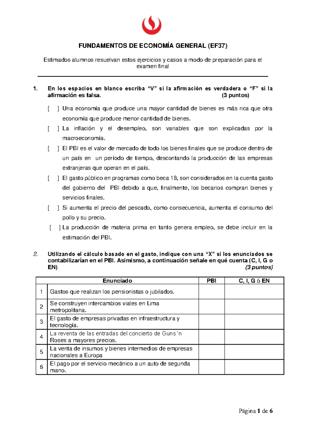 Repaso de Fundamentos de Economía General (EF37) - Ejercicios Finales ...