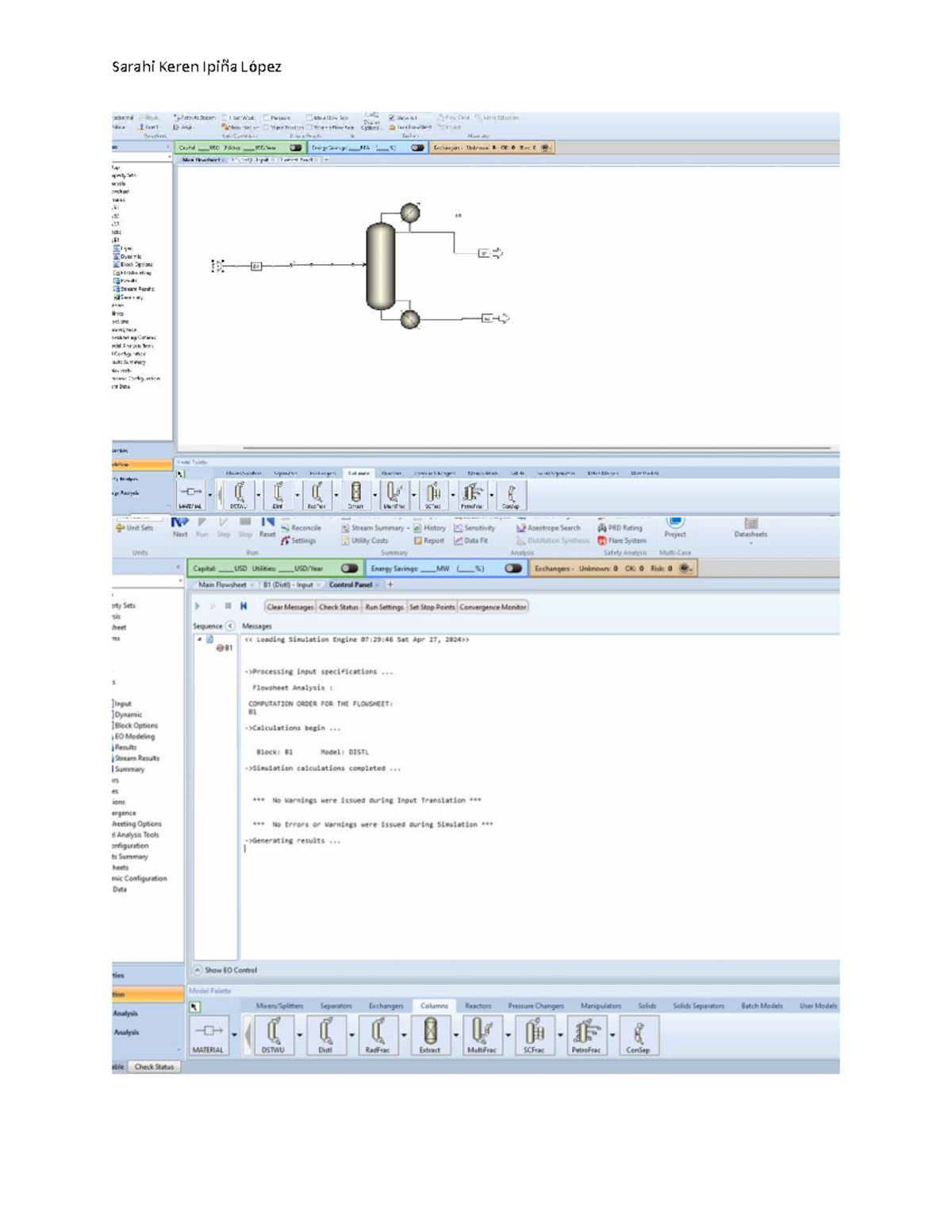 Conociendo la interfase del programa Aspen Plus v12.1. - Sarahi Keren Ipiña López Reroute Stream ...