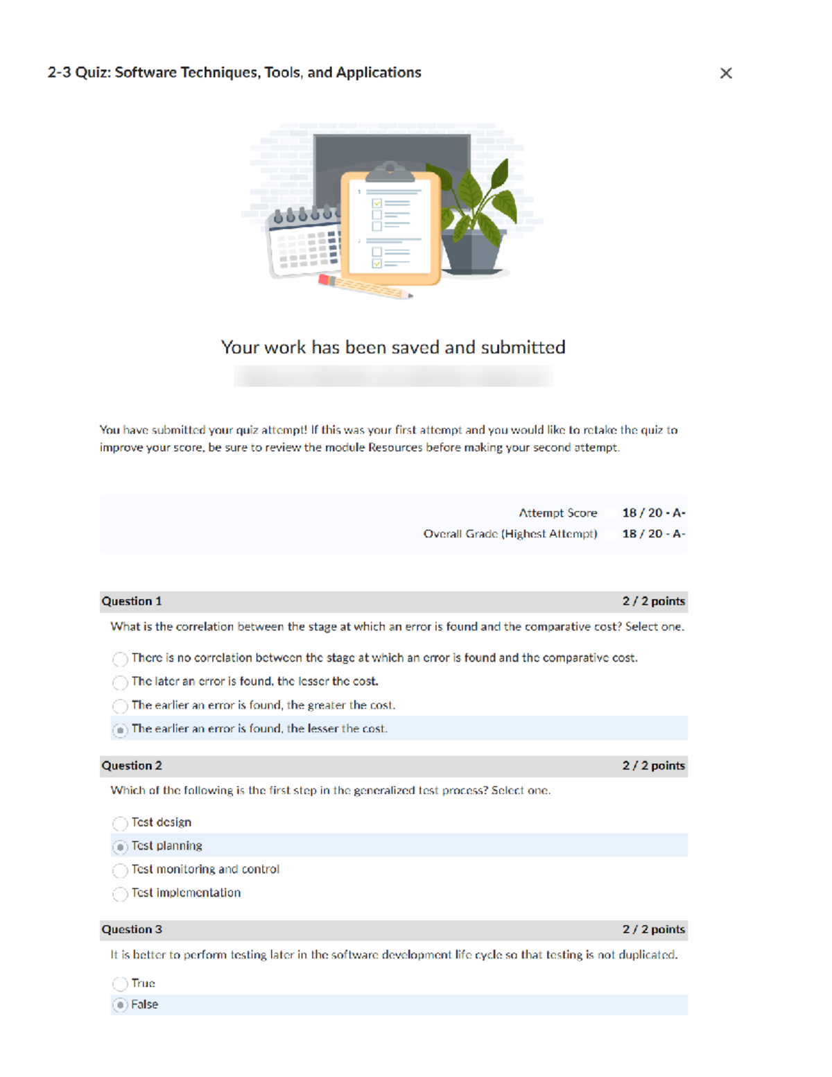 CS-320 Module 2 Quiz Summary: Software Testing & Quality Assurance ...