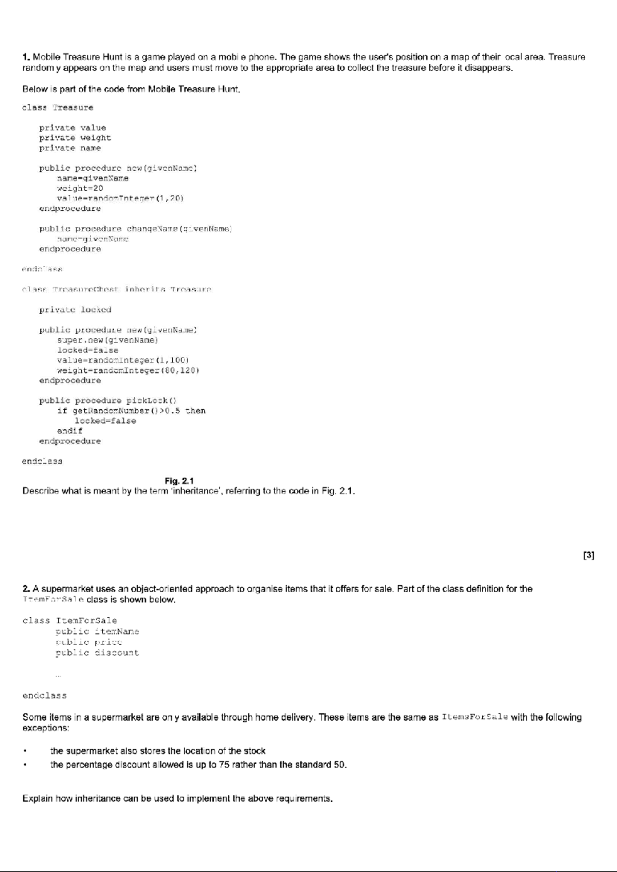 A Level OCR Computer Science OOP: Mobile Treasure Hunt & Inheritance ...