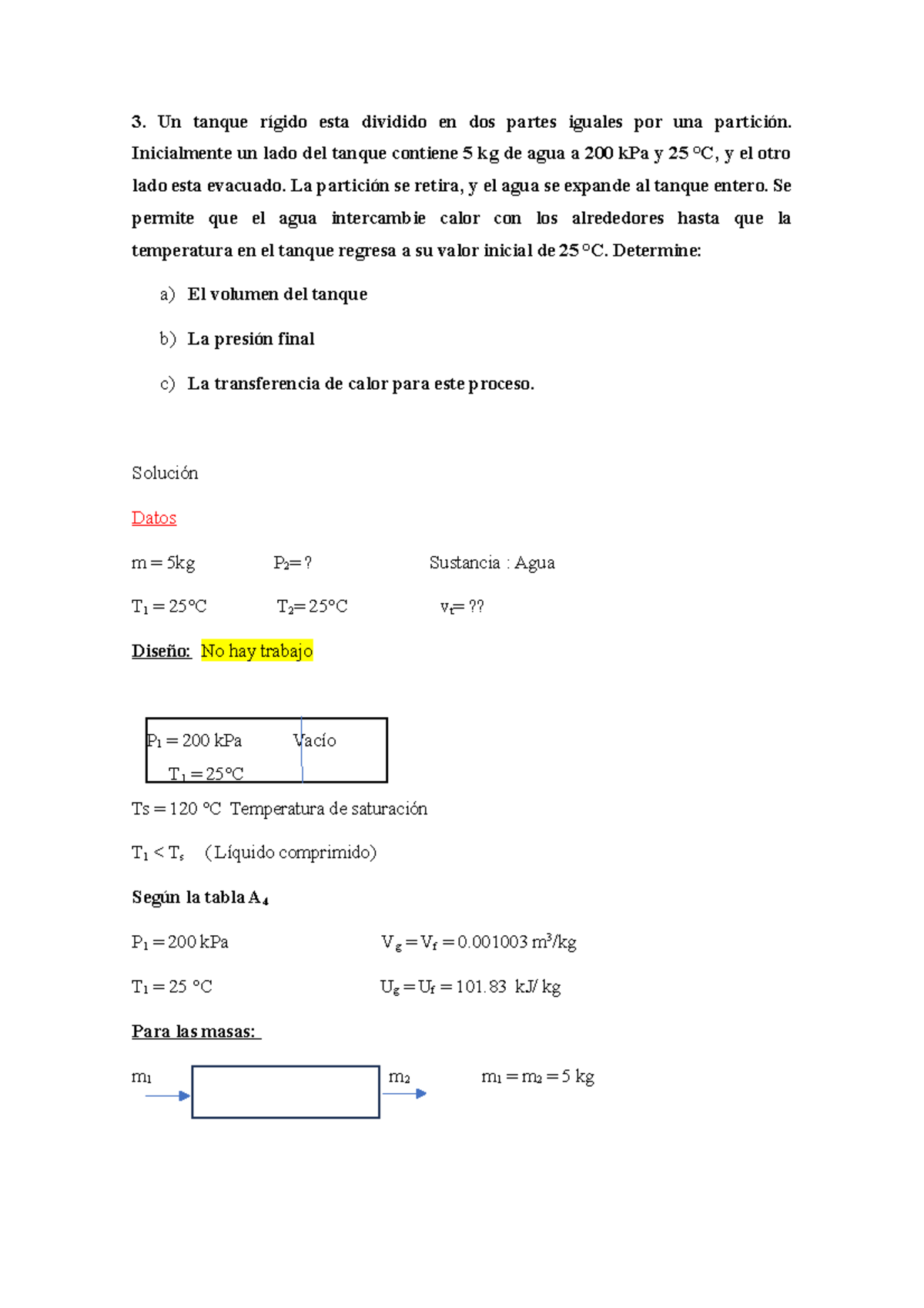 Ejercicios de sustancias puras - Termodinámica 101 - Studocu