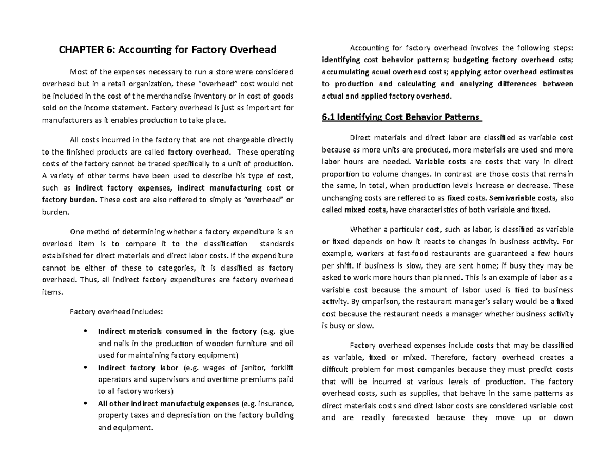 Accounting for Factory Overhead: Comprehensive Overview & Analysis ...
