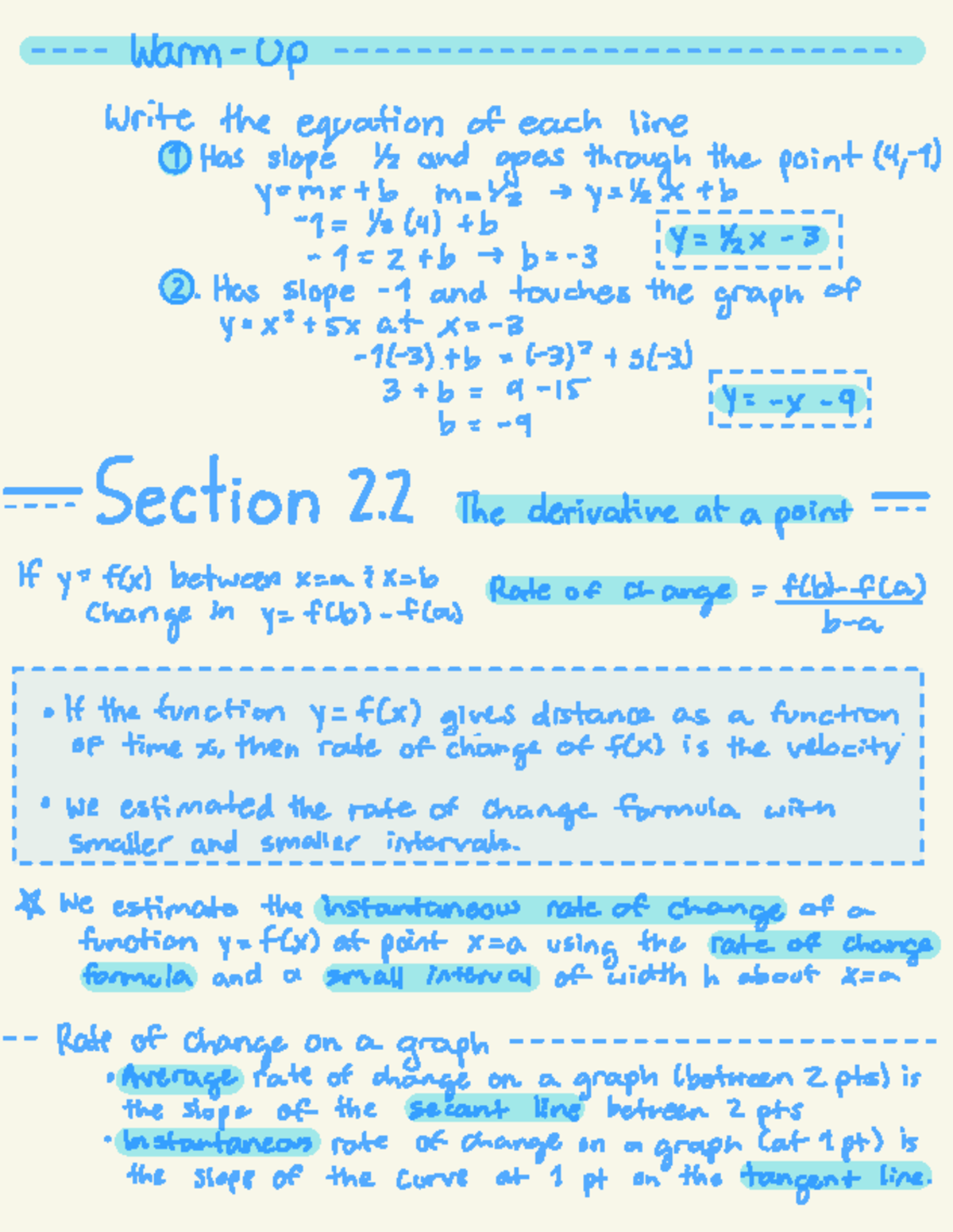 MATH 101: Derivatives and Slope Calculations Explained - Studocu