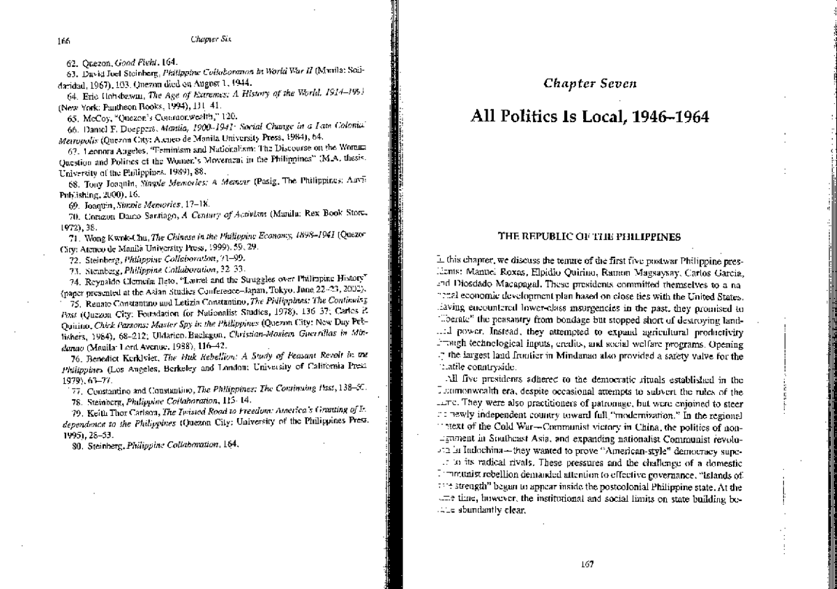03 Required - Abinales Amoroso: All Politics Is Local, 1946-1964 - Studocu