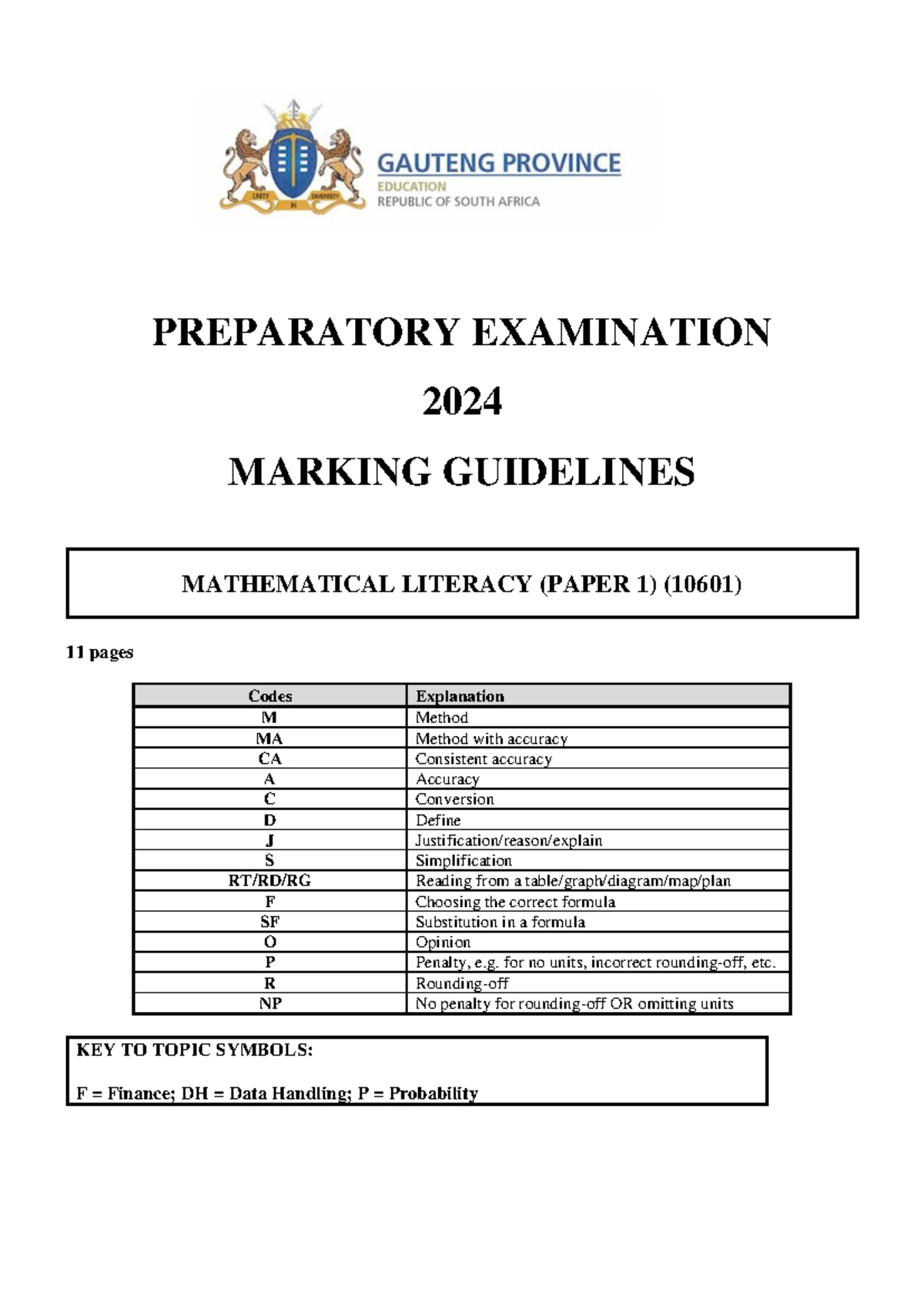 Grade 12 Mathematical Literacy Investigation 2025 MEMO - Studocu