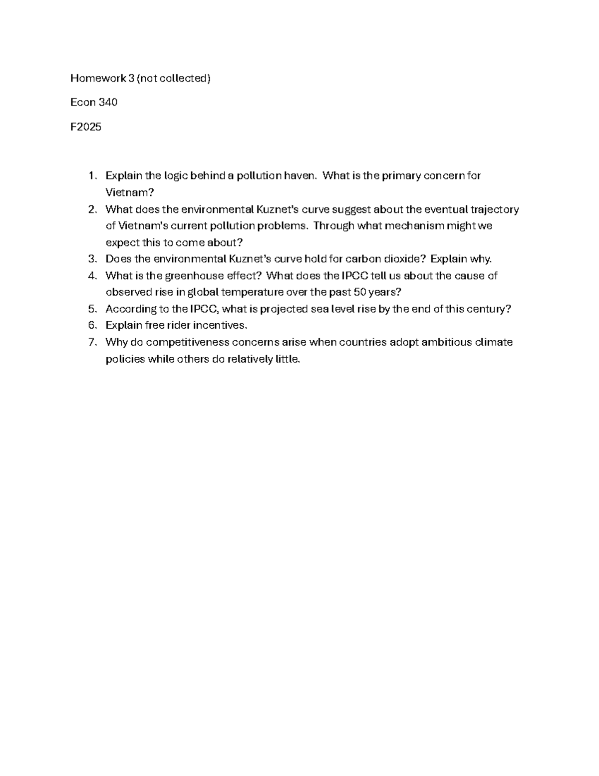 Homework 3: Pollution Haven & Environmental Issues - Econ 340 F2025 ...