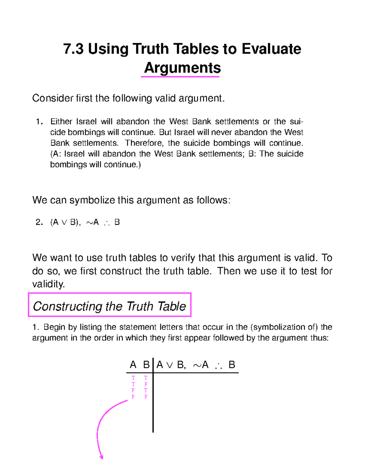 Lec 7 Notes for PHIL 240: Truth Tables and Argument Evaluation - Studocu