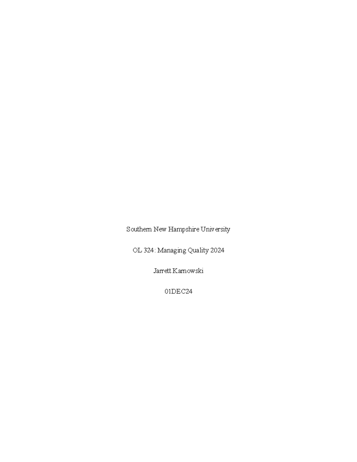 MOD5 Project Outline - Southern New Hampshire University OL 324 ...