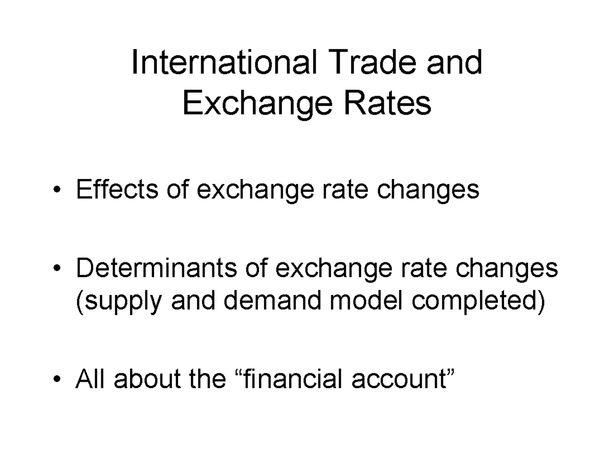 International Trade and Exchange Rates - ECON 101 Lecture Notes ...