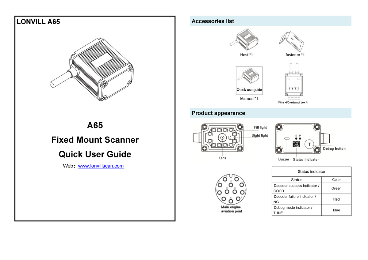 A65 Fixed Mount Scanner Quick User Guide - EN - Studocu