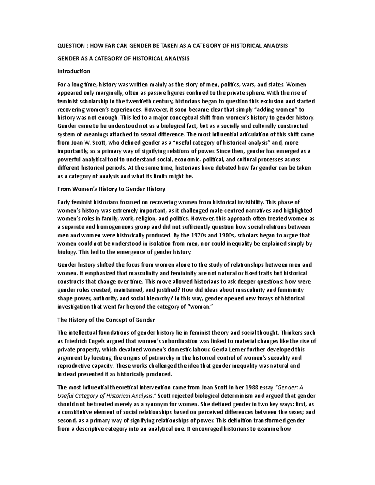 Gender in Indian History: Analyzing Power Dynamics Up to 1500 - Studocu