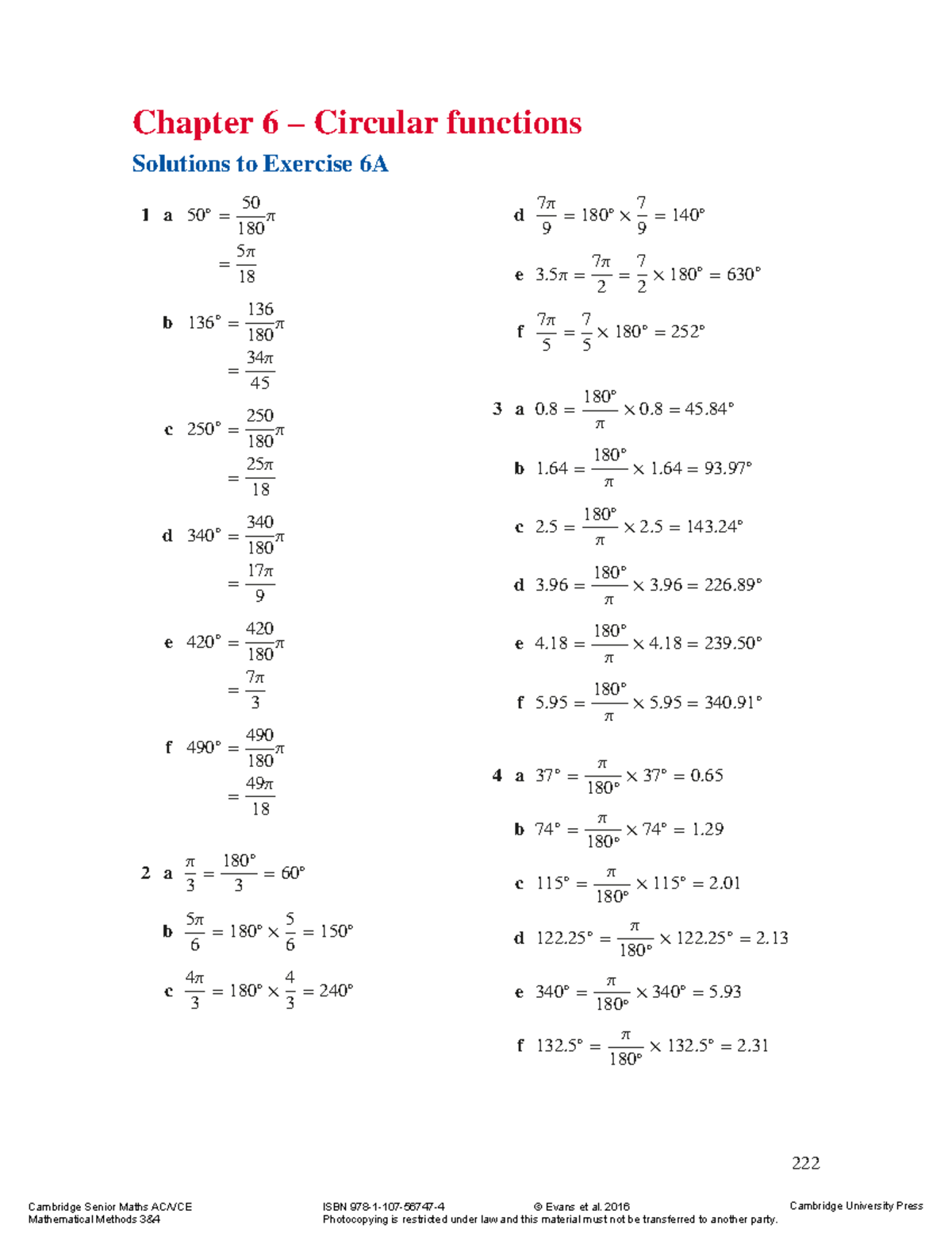 Circular Functions Solutions - Studocu