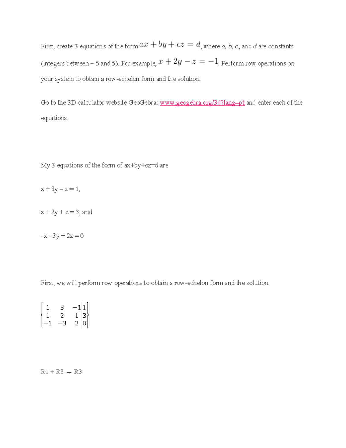 Discussion Forum Unit 6: Solving Linear Equations with GeoGebra - Studocu