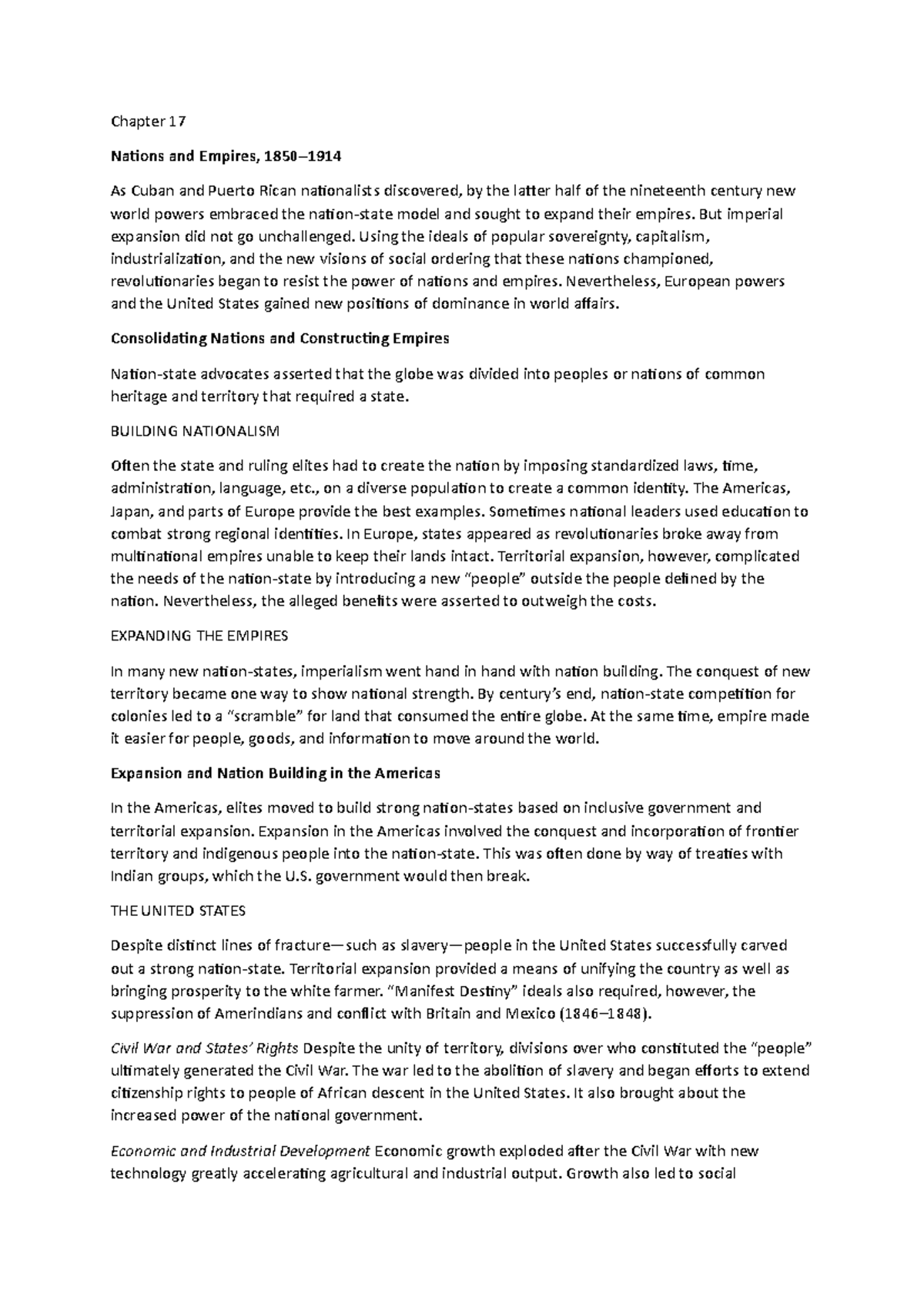 Summary H17: Nations and Empires - A Review of Chapter Insights ...