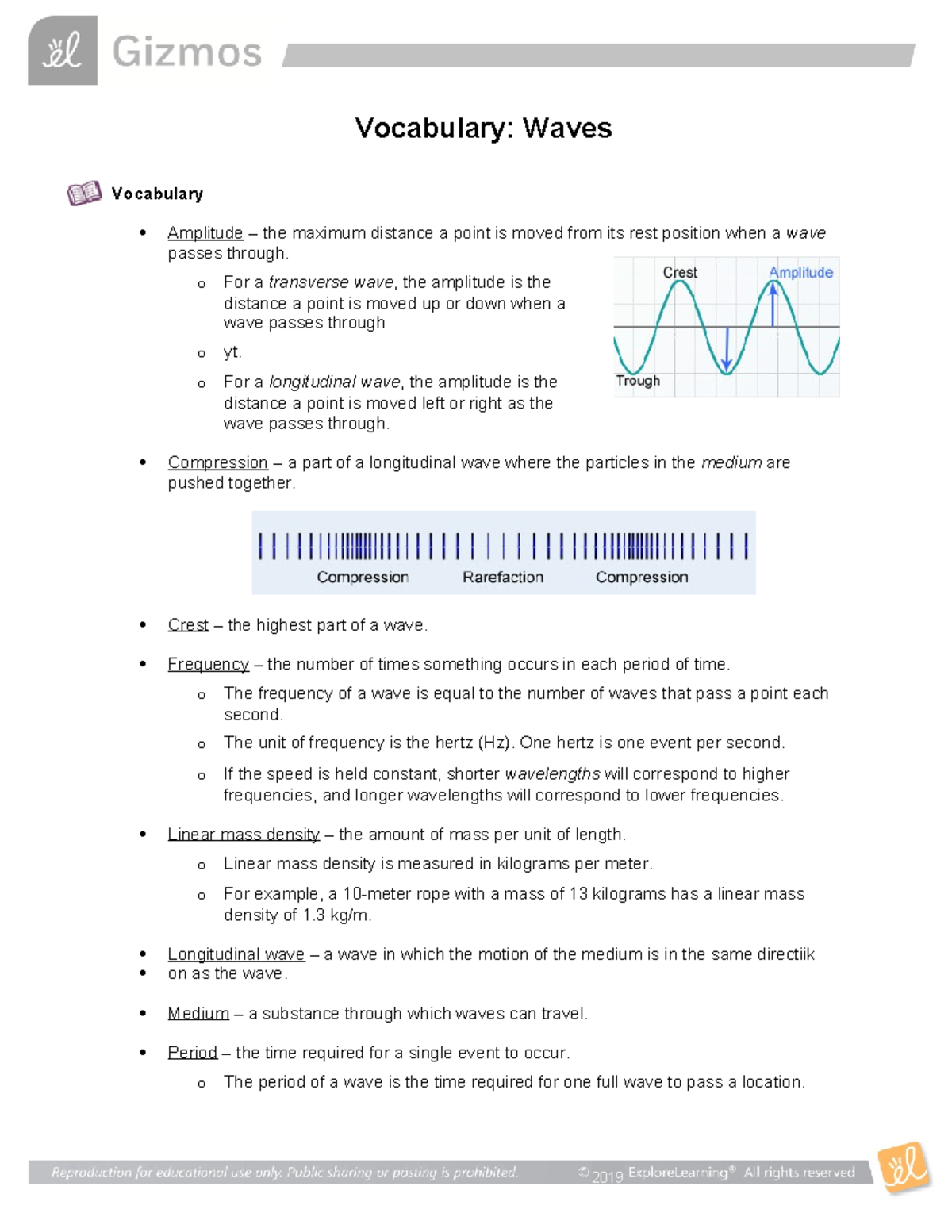 Waves Vocabulary Overview: Key Terms & Definitions - Studocu
