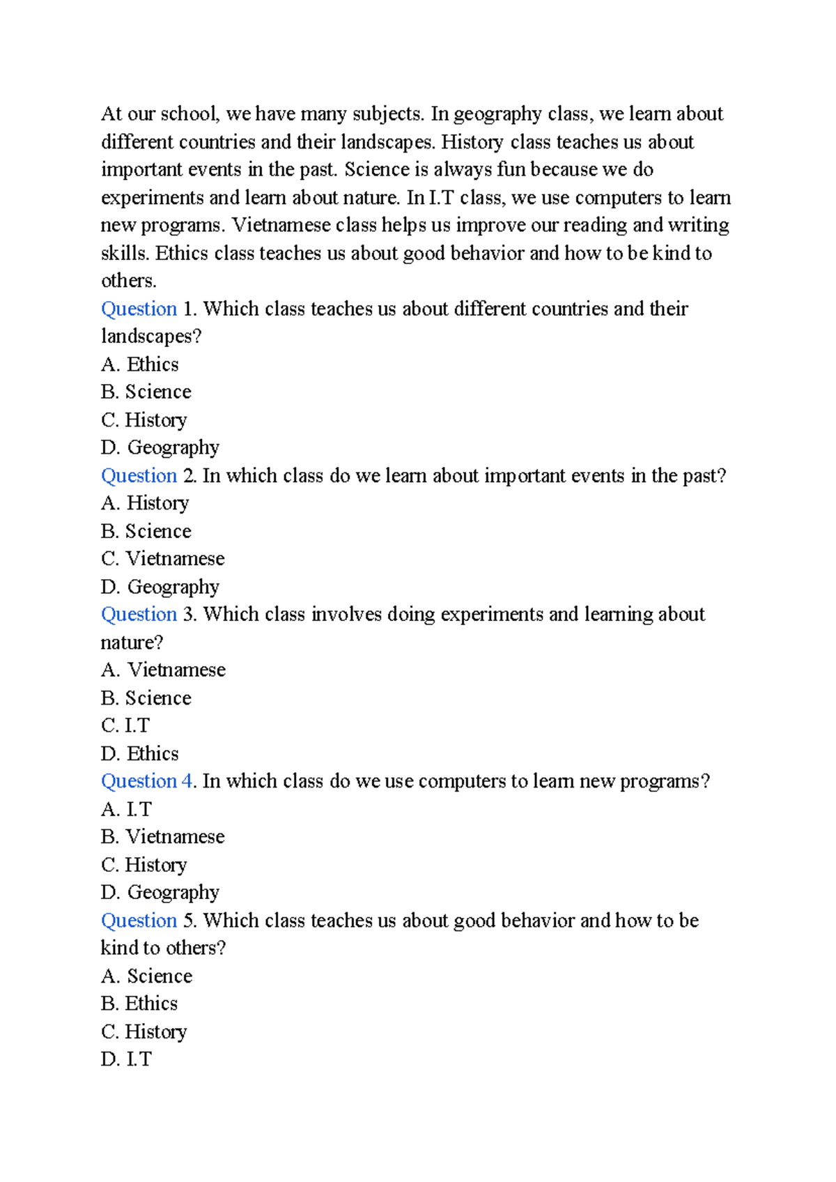 Geography & History Quiz Questions - Class Review - Studocu