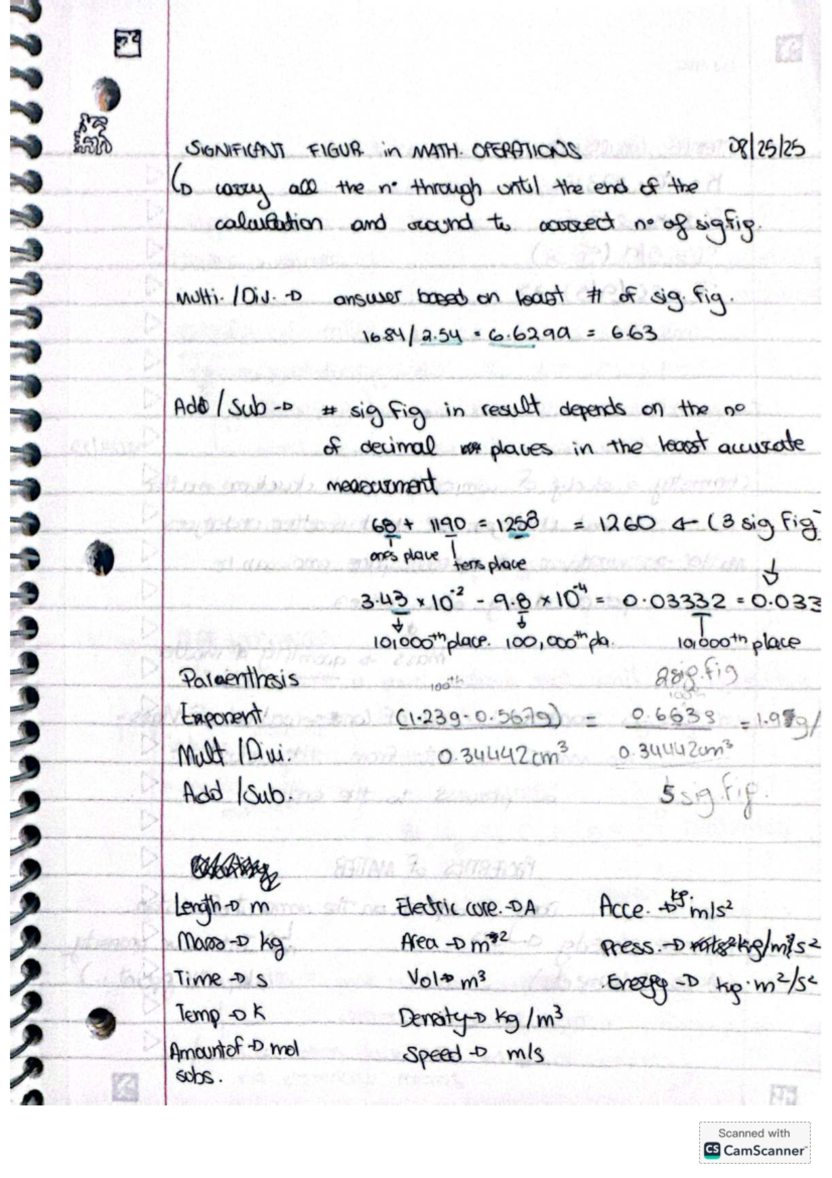 Chem 104 Notes: Significant Figures in Math Operations - Studocu