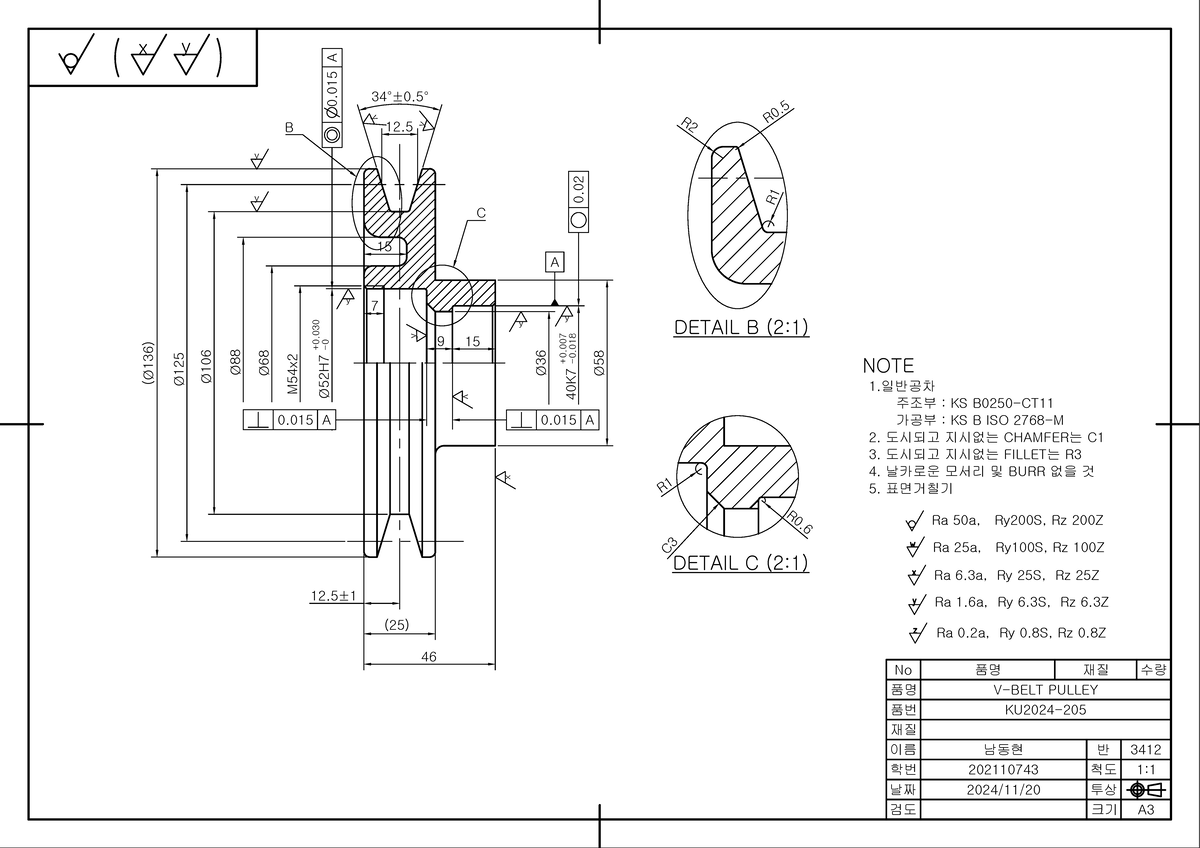 3412 - V-BELT Pulley Design Details and Specifications - Studocu
