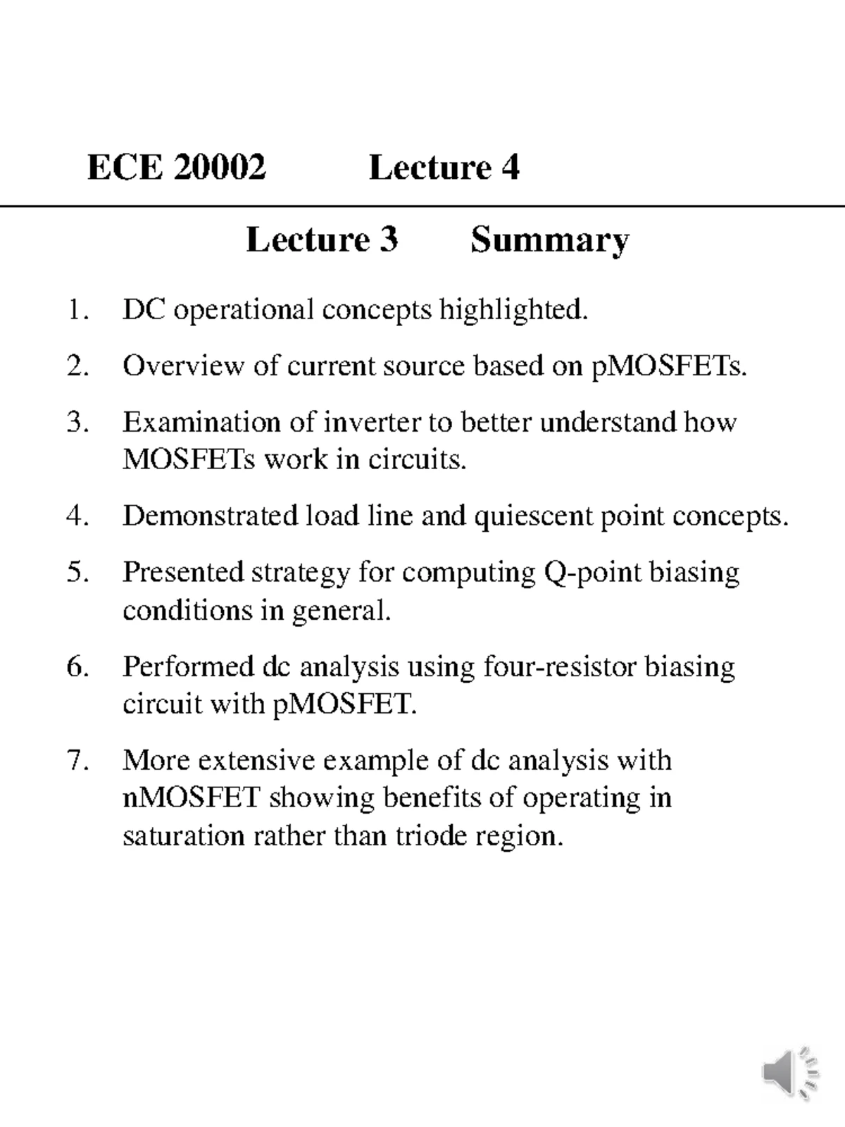 ECE 2000 Lecture 2: MOSFET Fabrication & Operational Concepts - Studocu