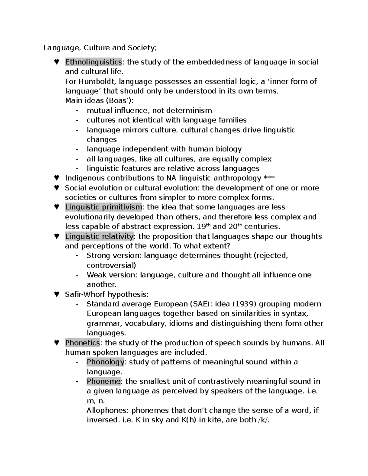Anth202 Week 5: Language, Culture, and Ethnolinguistics Notes - Studocu