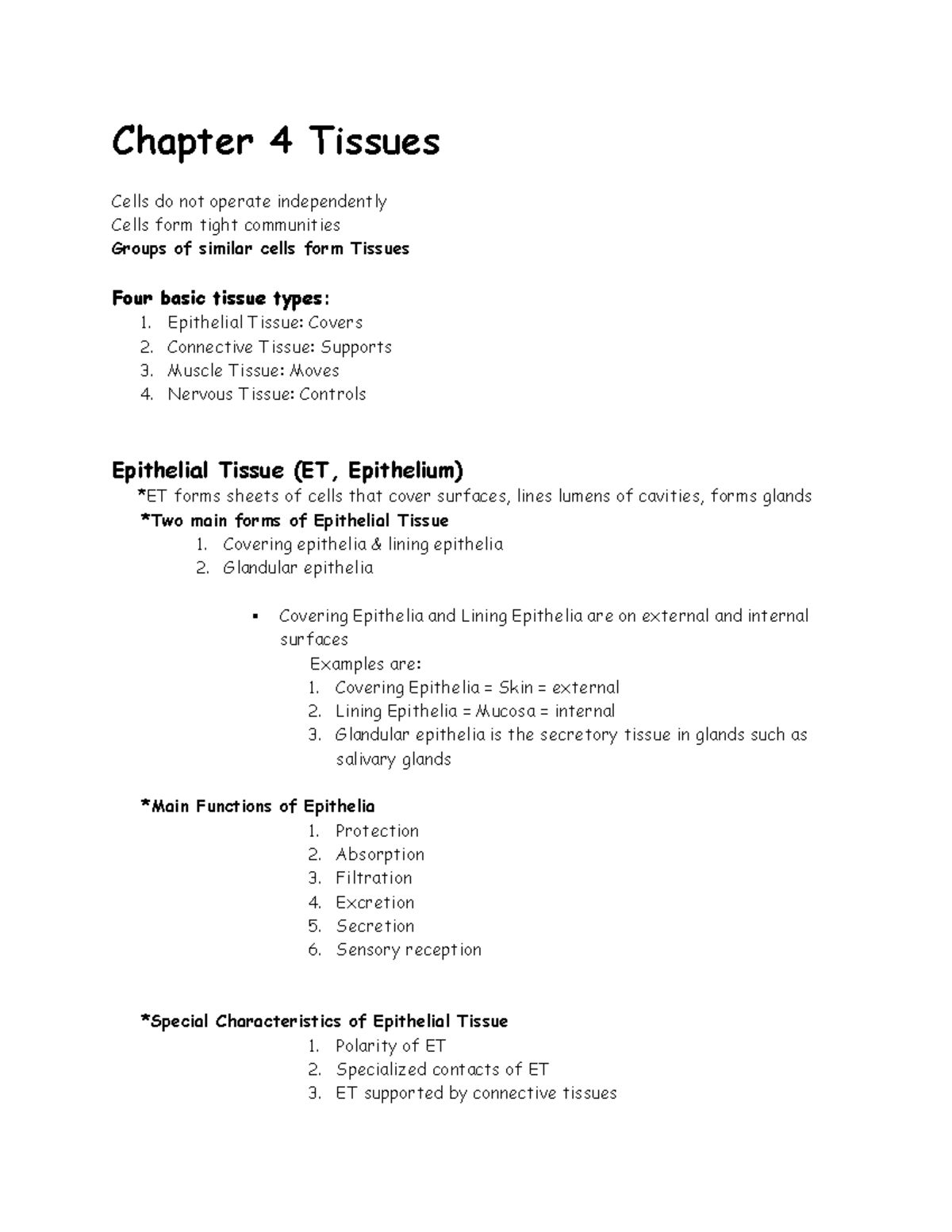Chapter 4: Tissues - Understanding Epithelial, Connective, Muscle, and ...