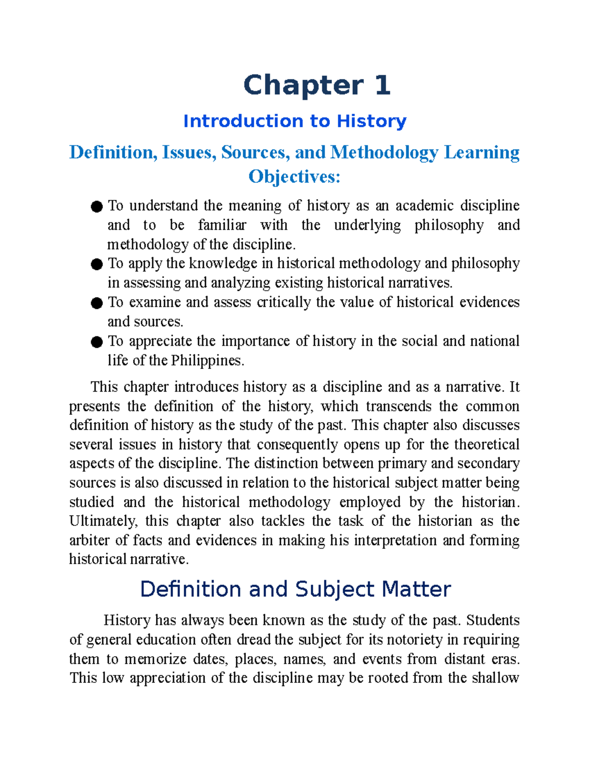 History 101: Understanding the Discipline, Sources, & Methodology - Studocu