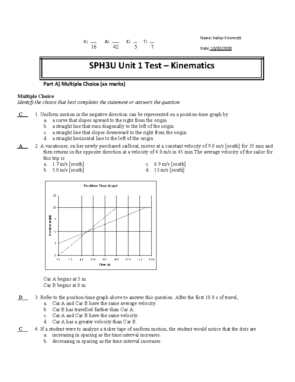 1537544760 ovs unit 0 kinematics test a rd.pdf (2) - K: A: C: T: 16 42 ...