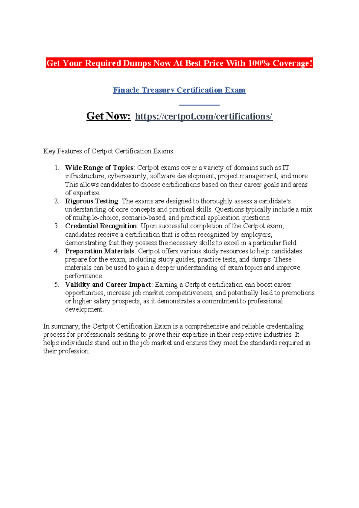 Finacle Treasury Certification Exam - Get Your Required Dumps Now At ...