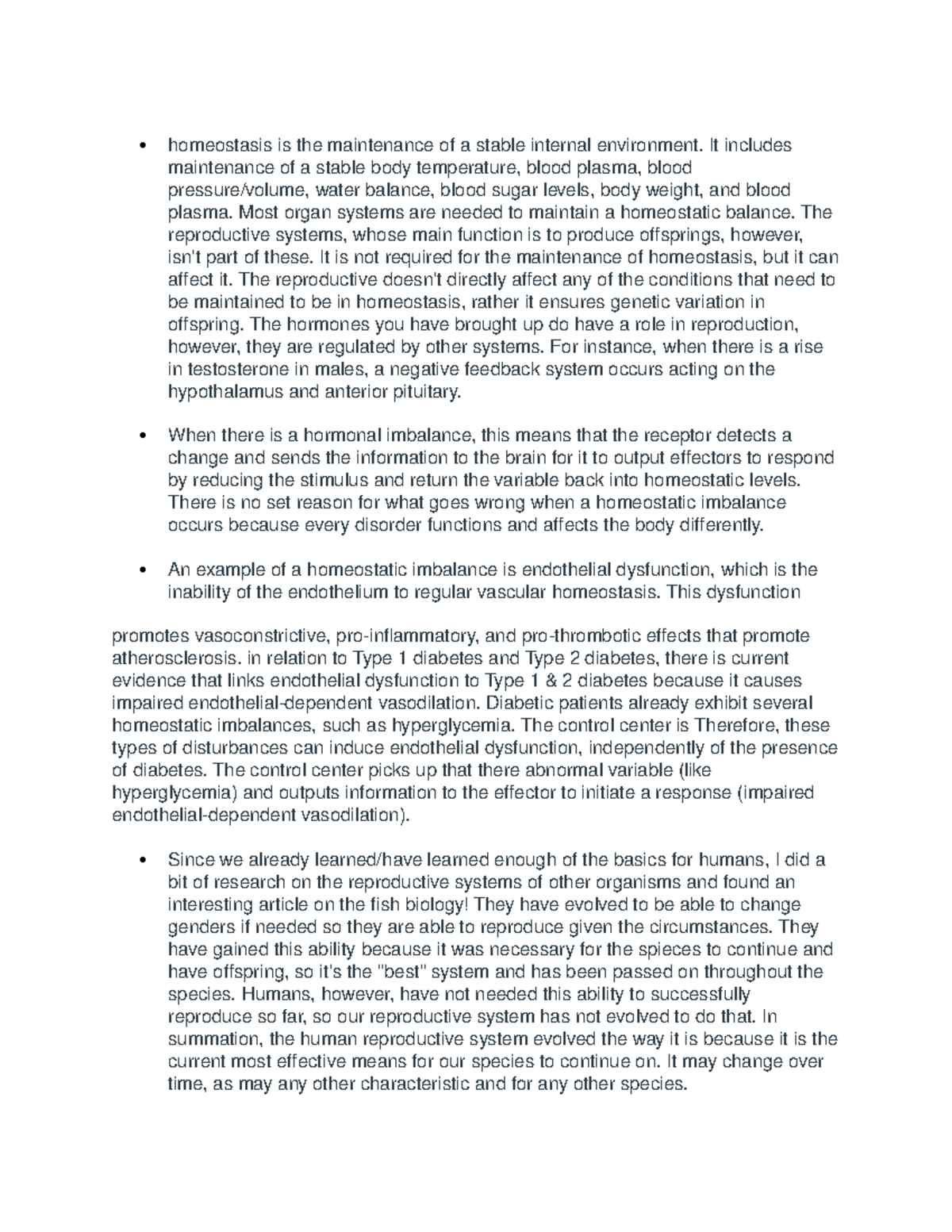 Intro 12 - Lecture notes 12 - homeostasis is the maintenance of a ...