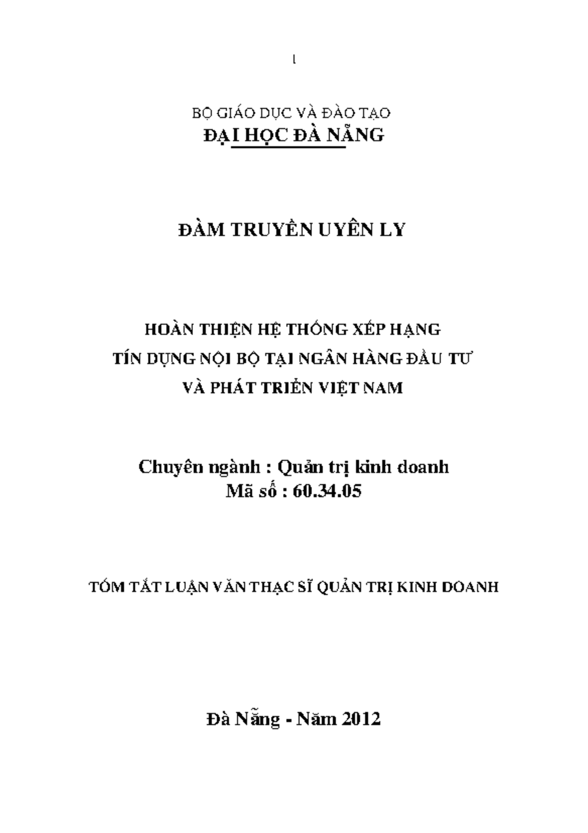 Tailieuxanh tomtat 94 1227 - B GIÁO D C VÀ ĐÀO T O Đ I H C ĐÀ N NG ĐÀM ...