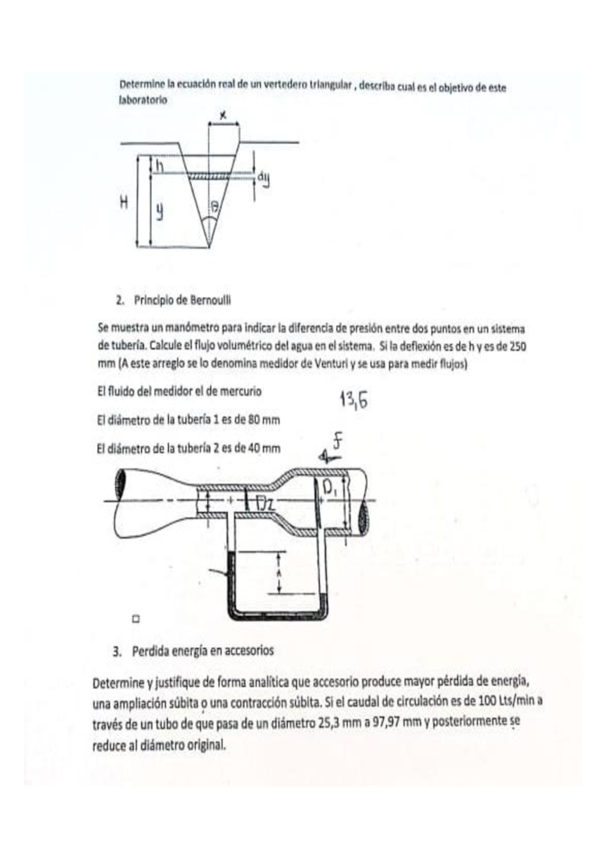 Recuperatorio LMEC311: Ecuación Real de un Vertedero Triangular y ...