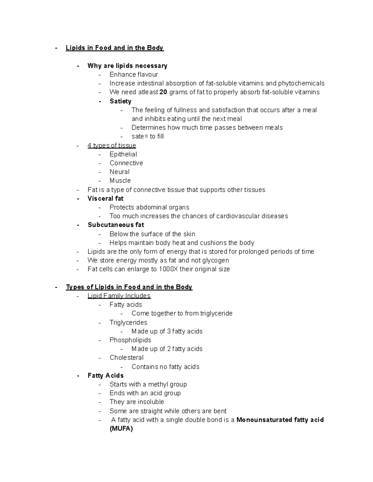 Ch 5 Lipids - Lecture Notes on Dietary Fats and Health - Studocu