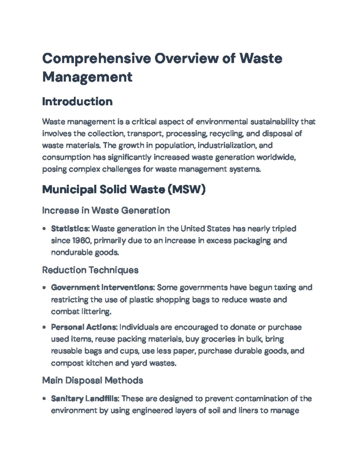 Strategies and Challenges in Waste Management: A Comprehensive Review ...