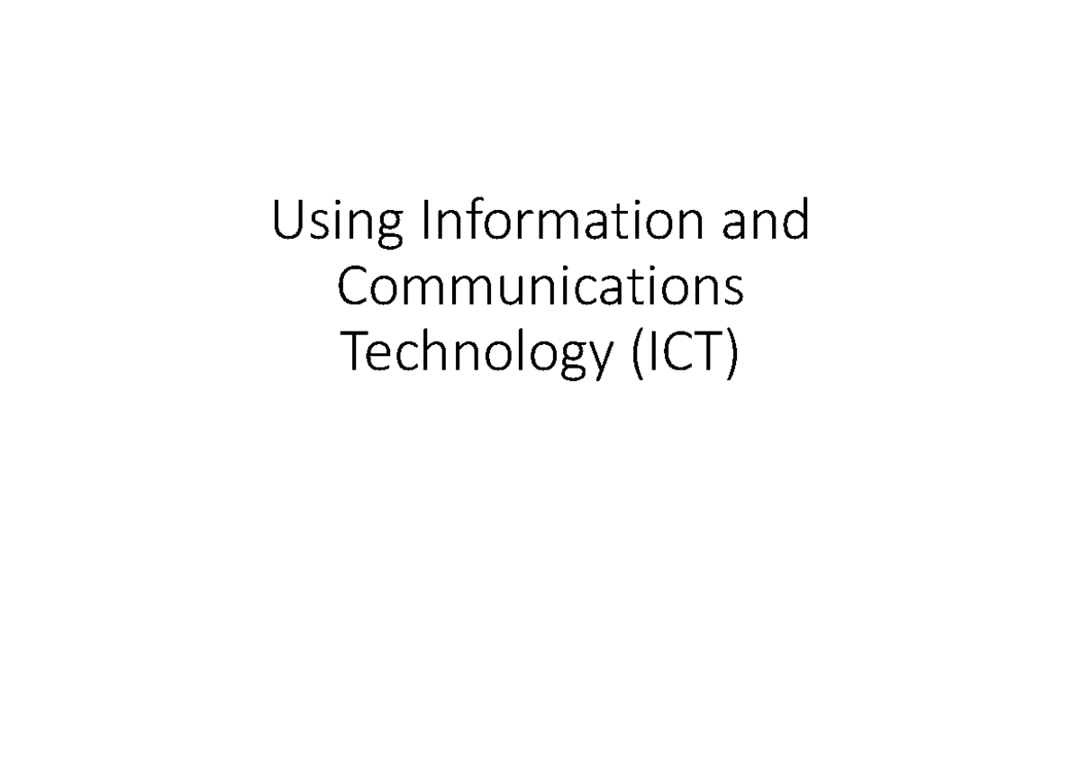 ICT for Social Change- Concept Paper - Using Information and ...