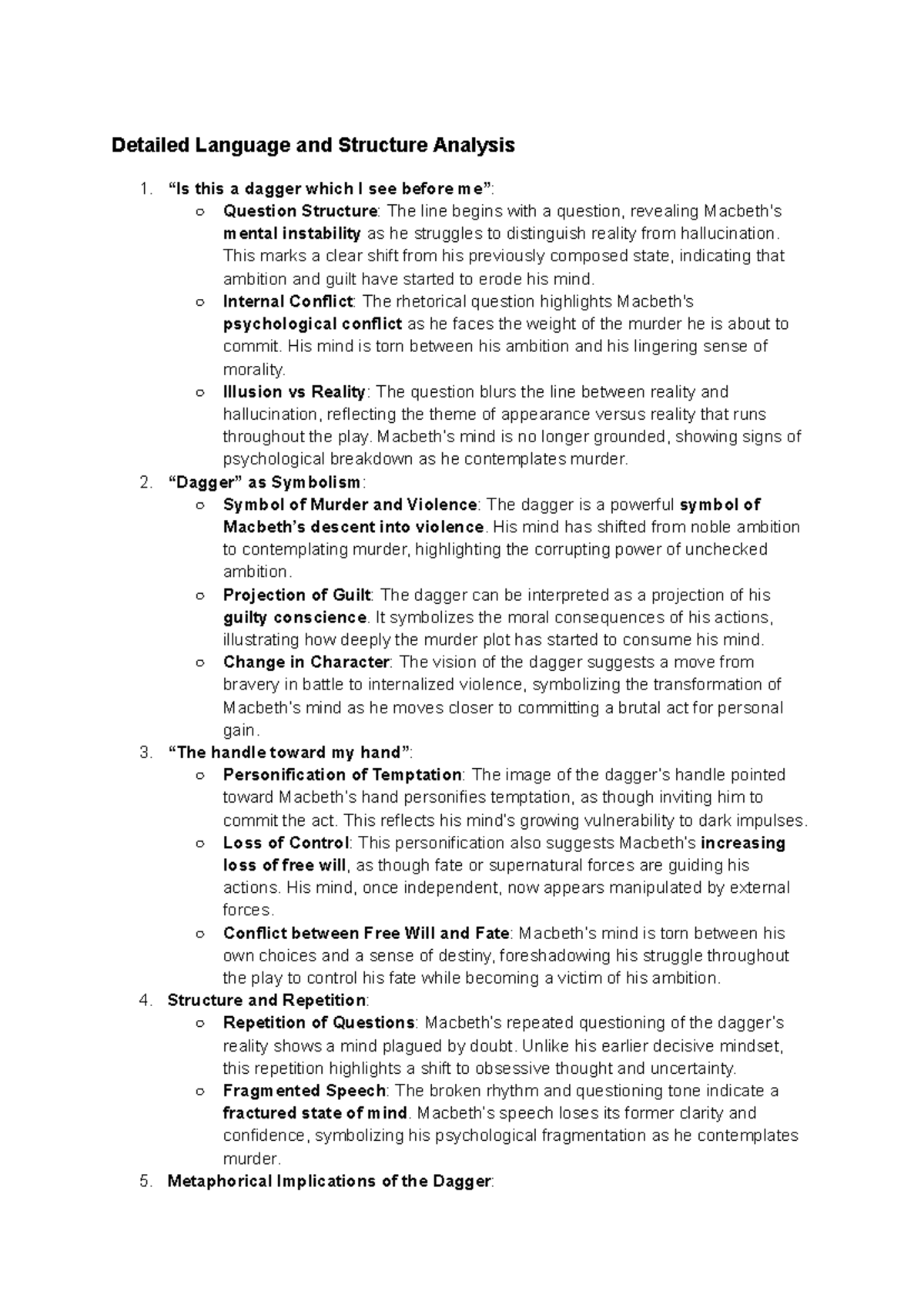 Macbeth (ENG 201): In-Depth Quote Analysis and Psychological Themes ...
