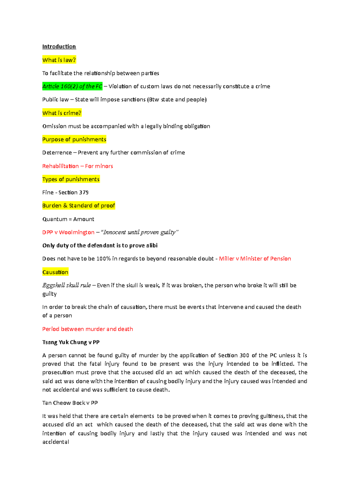 Criminal Law - ddddddddddddd - Introduction What is law? To facilitate ...