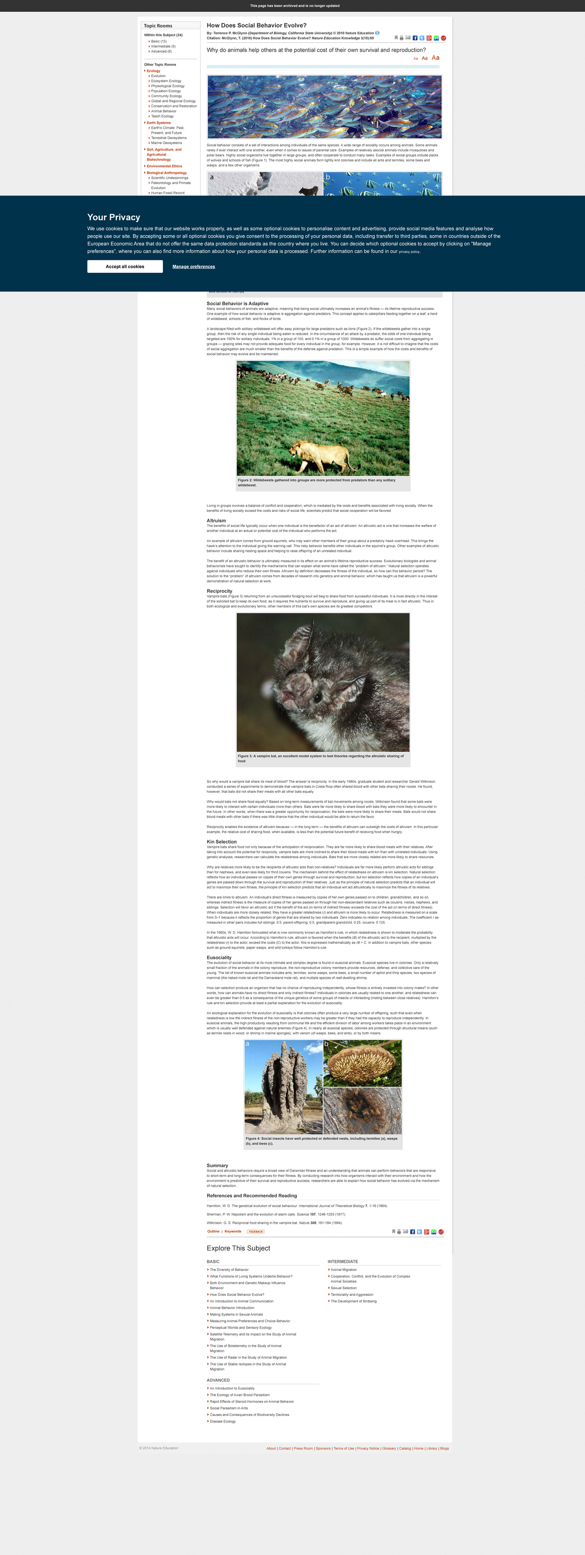 Social Behavior and Altruism Evolution: Insights from Vampire Bats - By ...
