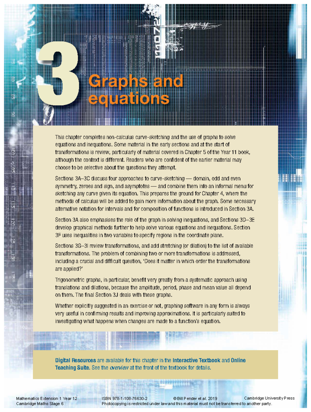Mathematics Extension 1 Year 12: Chapter 3 - Graphs and Equations - Studocu