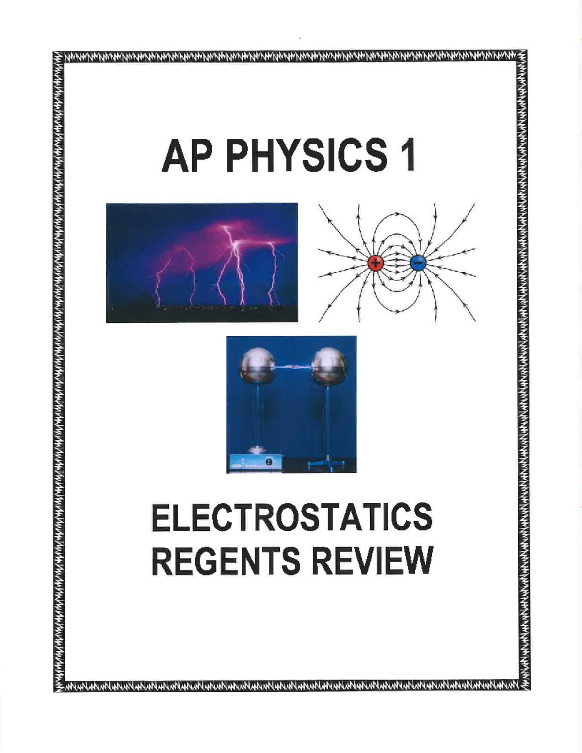 0302 001 - Physics stuff - AP PHYSICS 1 ELECTROSTATICS REGENTS REVIEW ...