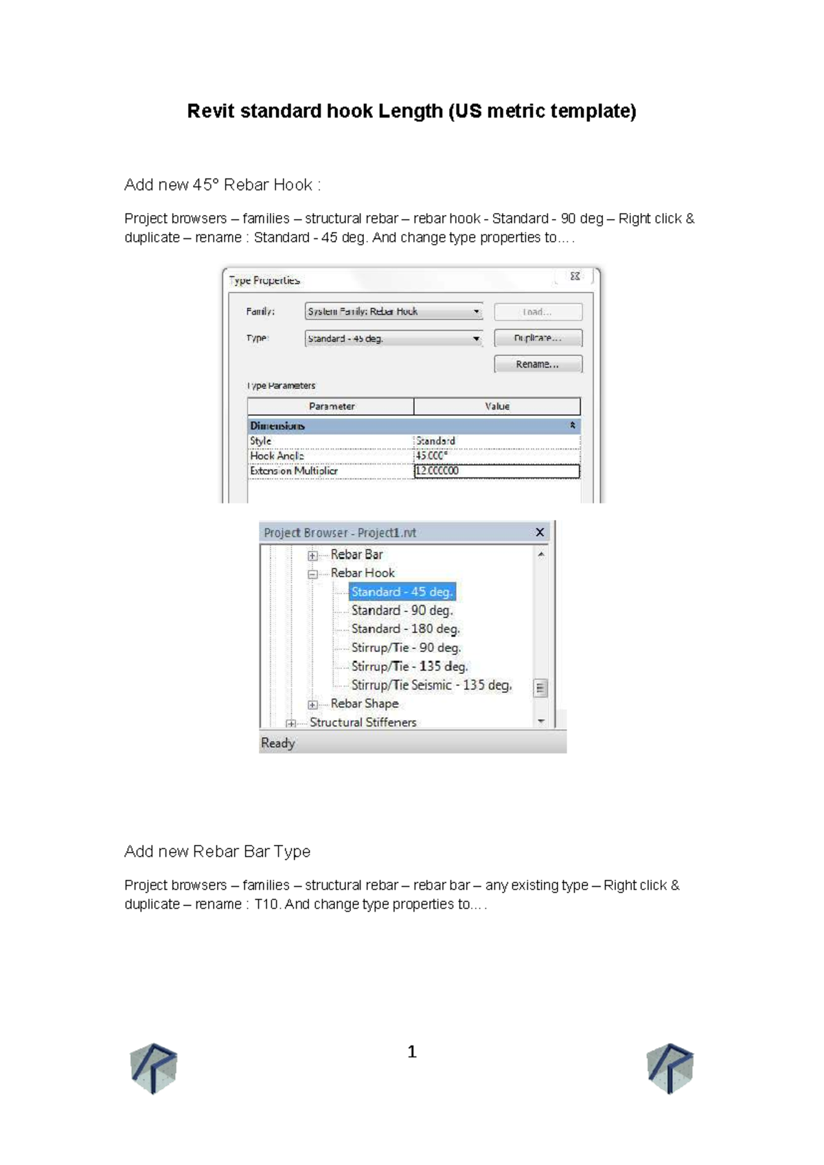 Revit Standard Hook Length & Rebar Type Modifications Guide - Studocu