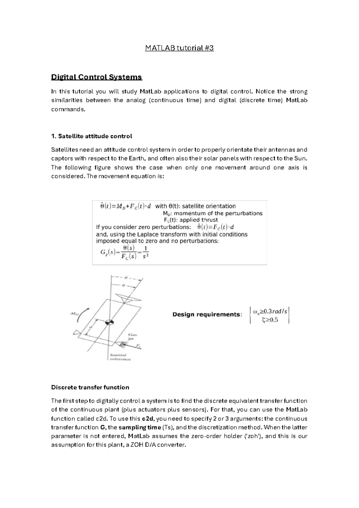 MATLAB Tutorial on Digital Control Systems (M3 QP2425) - Studocu