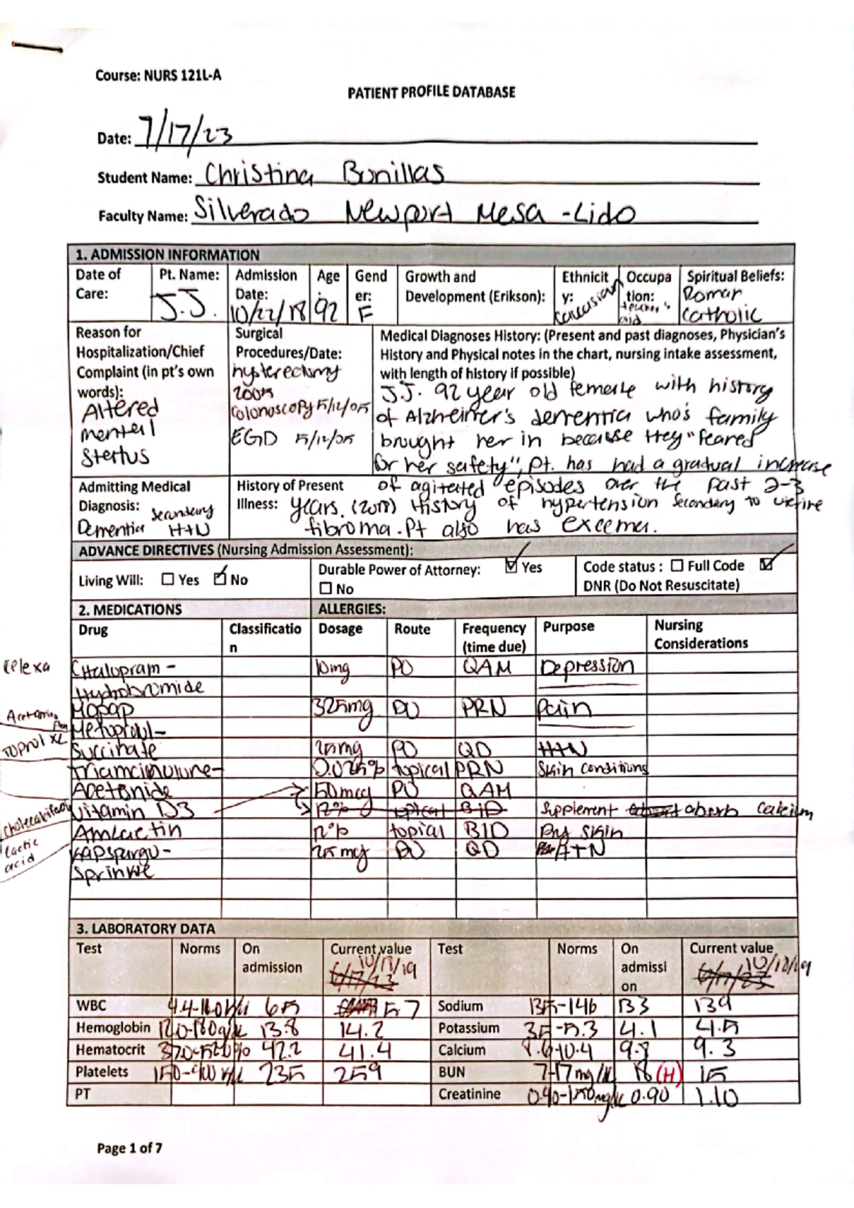 Nursing Process Worksheet