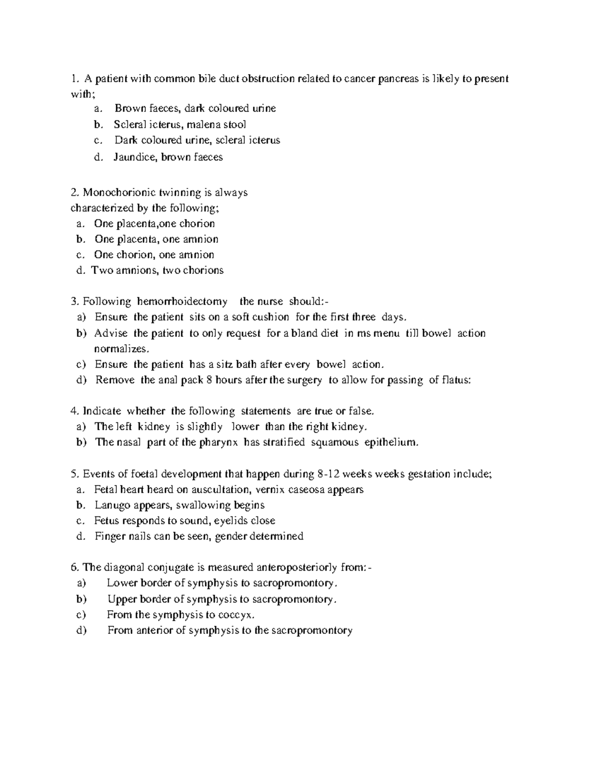 NCK Nov 2020 - Comprehensive Nursing Exam Review - Studocu