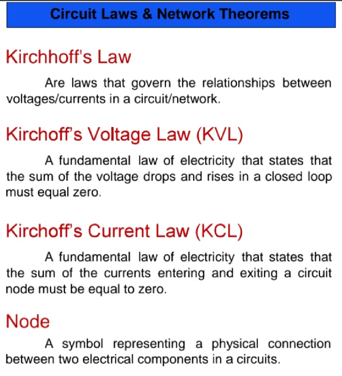 Circuit Laws & Network Theorems Overview (Course Code: 3) - Studocu